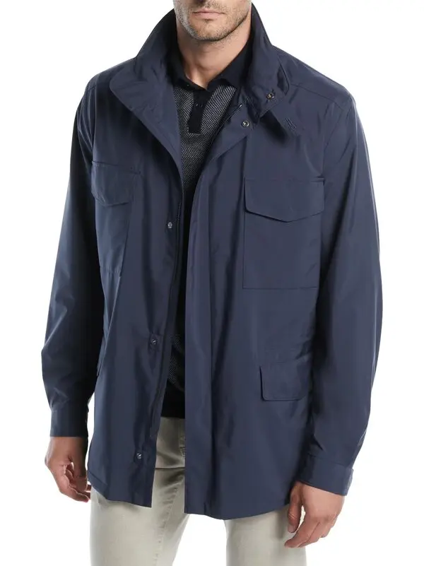 Loro Piana Traveler Windmate Storm System Utility Jacket - Blue