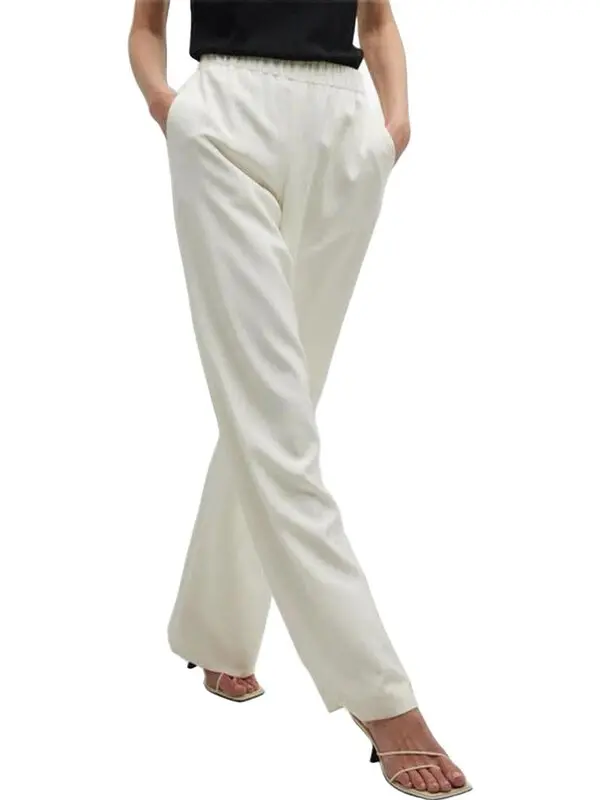 Lafayette 148 New York Perry Wide-leg Silk Pants - Ivory