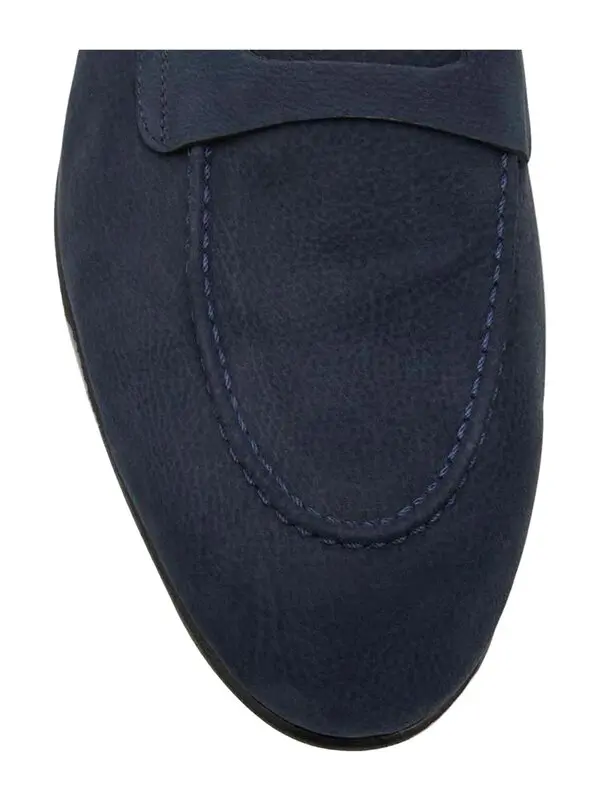 Brioni Leather Penny Loafers - Navy