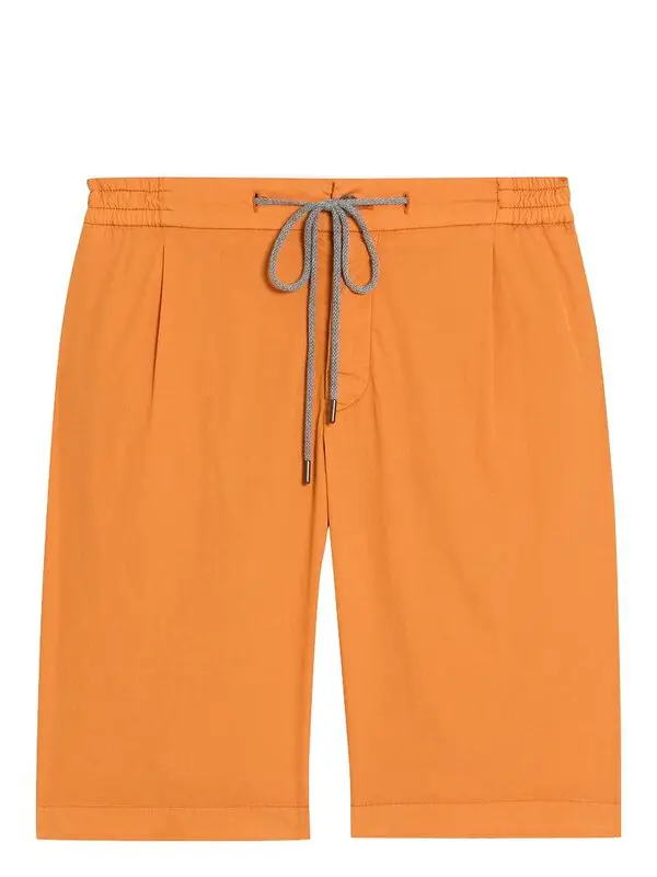 Canali Cotton-blend Twill Shorts - Orange