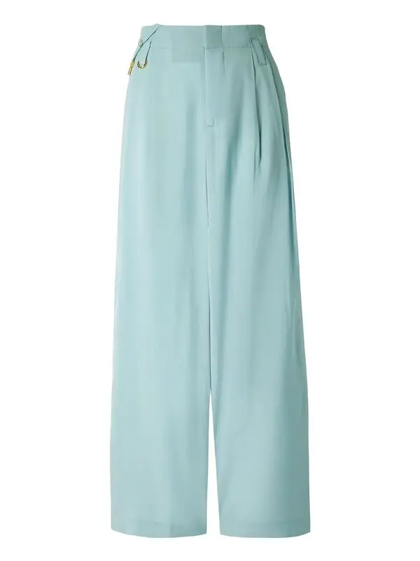 Jacquemus Notte Pleated Wide-leg Pants - Turquoise