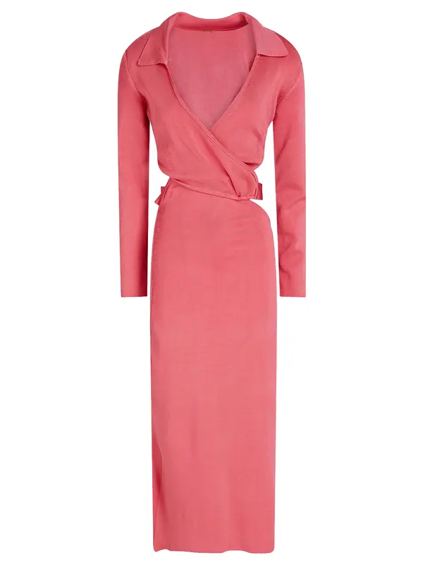 Cult Gaia Cristina Wrap-effect Knitted Midi Dress - Pink