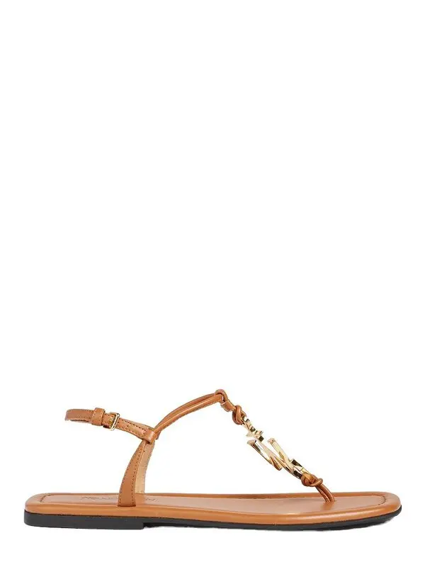 JW Anderson Tresor Logo-embellished Leather Slingback Sandals - Tan