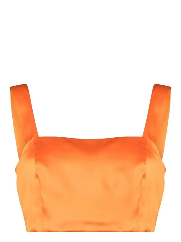 WOERA Square-neck Bustier Top - Orange