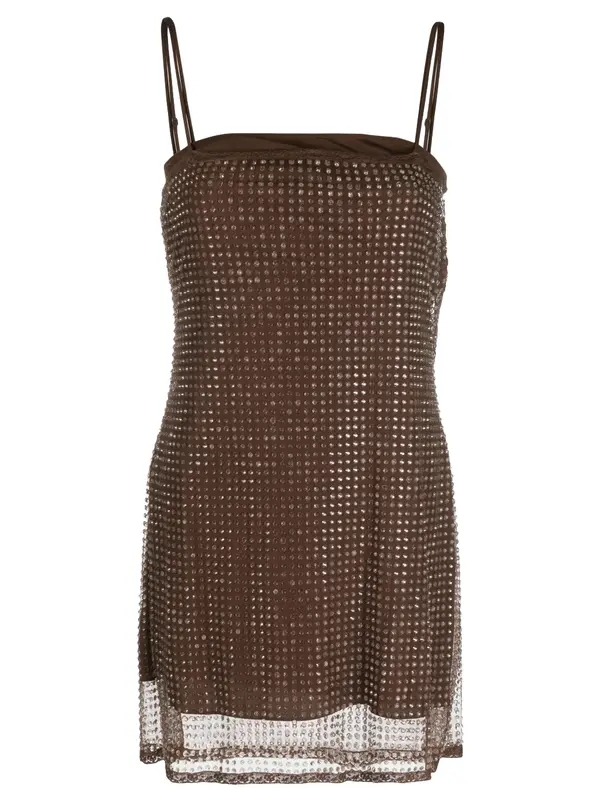 Alexander Wang Bead-embellished Mini Dress - Brown