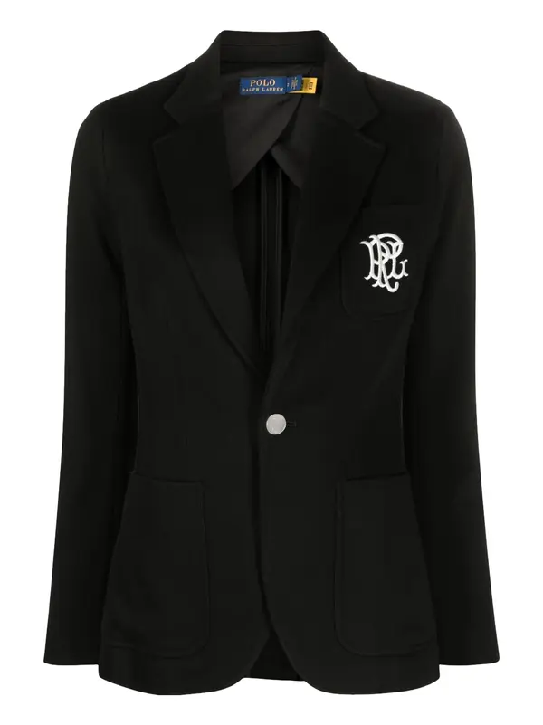 Polo Ralph Lauren Embroidered-logo Blazer - Black