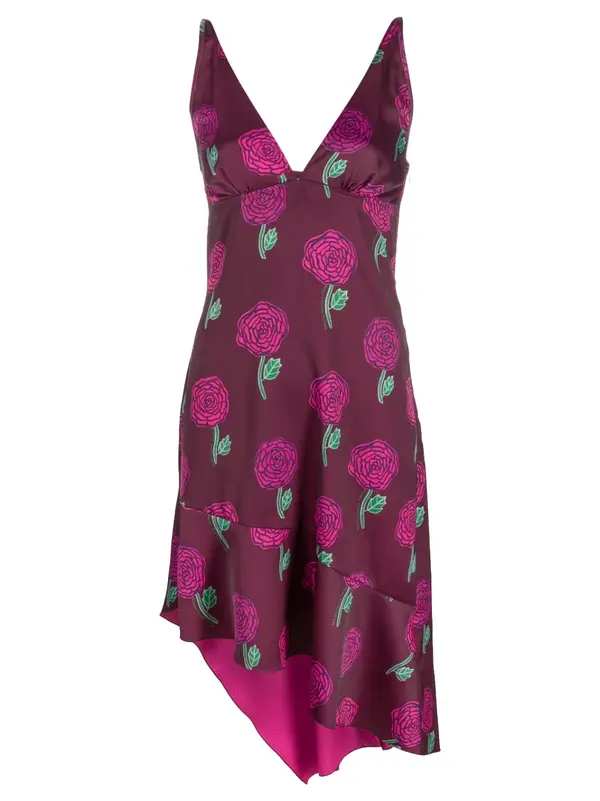 Versace Floral-print Sleeveless Dress - Pink