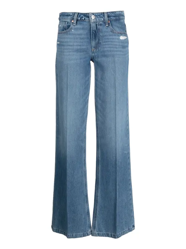 Paige Logo-patch Straight-leg Jeans - Blue