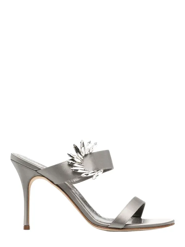 Manolo Blahnik 100mm Chivela Sandals - Grey