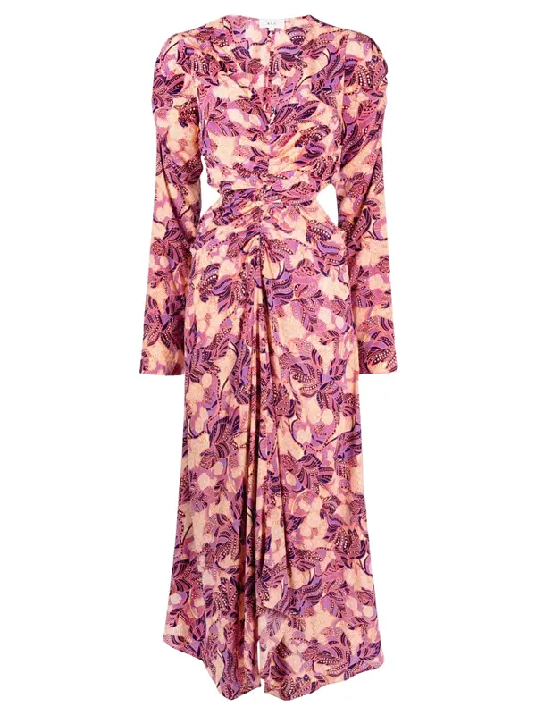 A.L.C. Mona Floral-print Flared Dress - Pink