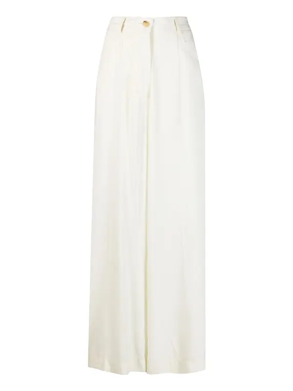 FORTE_FORTE High-waisted Wide-leg Trousers - Neutrals