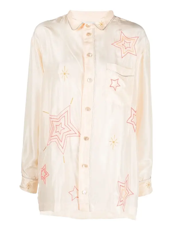 FORTE_FORTE Star-print Shirt - Neutrals