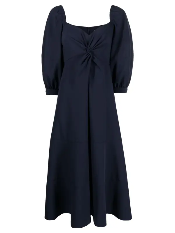 Cinq À Sept Kristina Bishop-sleeves Midi Dress - Blue