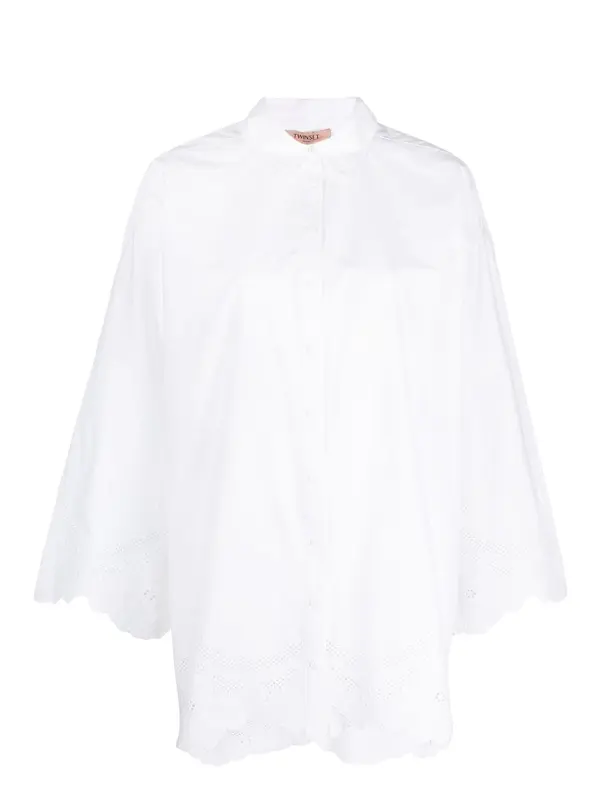 TWINSET Scalloped-edge Poplin Shirt - White