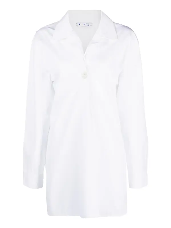 Off-White Long-sleeve Button-fastening Shirt - White