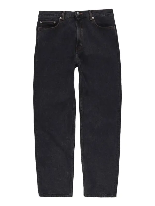 A.p.c. Contrast-stitch Straight-leg Jeans - Black