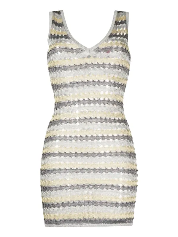 Solid & Striped Tricot-knit Mini Dress - Silver