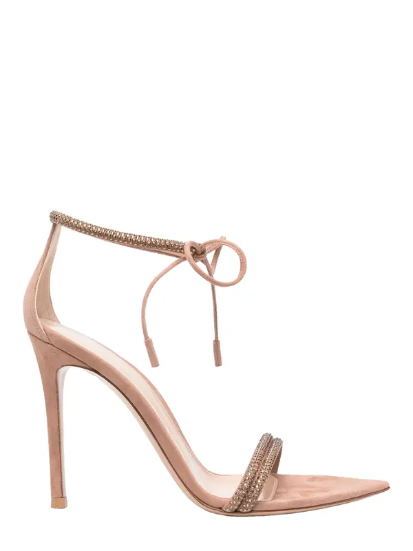 GIANVITO ROSSI Montecarlo 105mm Suede Sandals - Neutrals