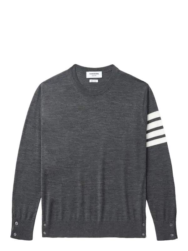 Thom Browne 4-bar Merino Wool Jumper - Grey