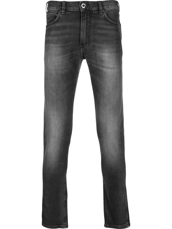 Emporio Armani Logo Patch Skinny Jeans - Black