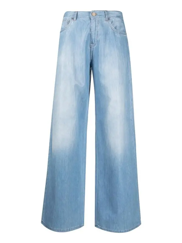 BLUGIRL Denim Wide Leg Trousers - Blue