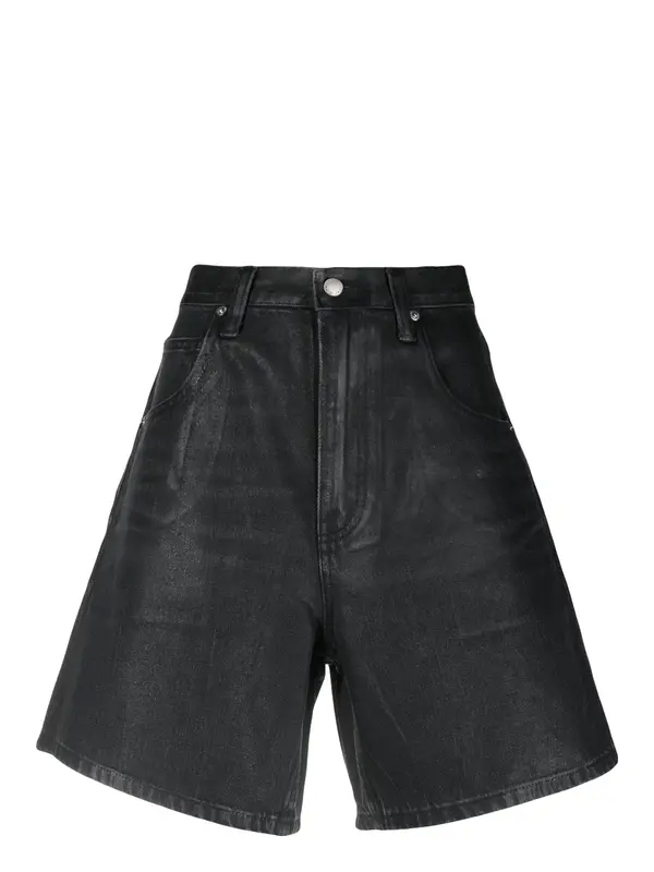 Alexander Wang Coated Denim Shorts - Grey