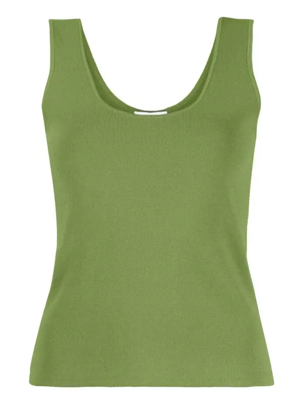 Vince Scoop-neck Tank Top - Green