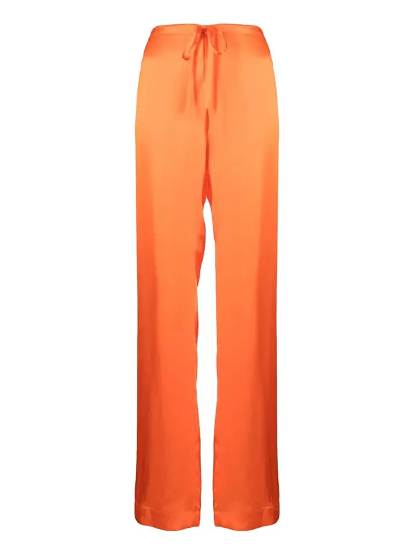 WOERA Silk Palazzo Trousers - Orange