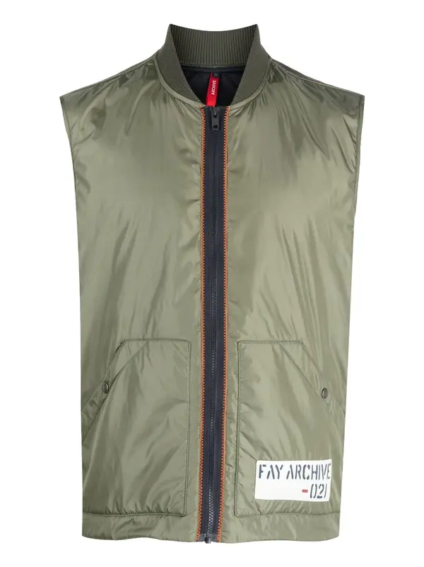 FAY Logo Patch Gilet - Green