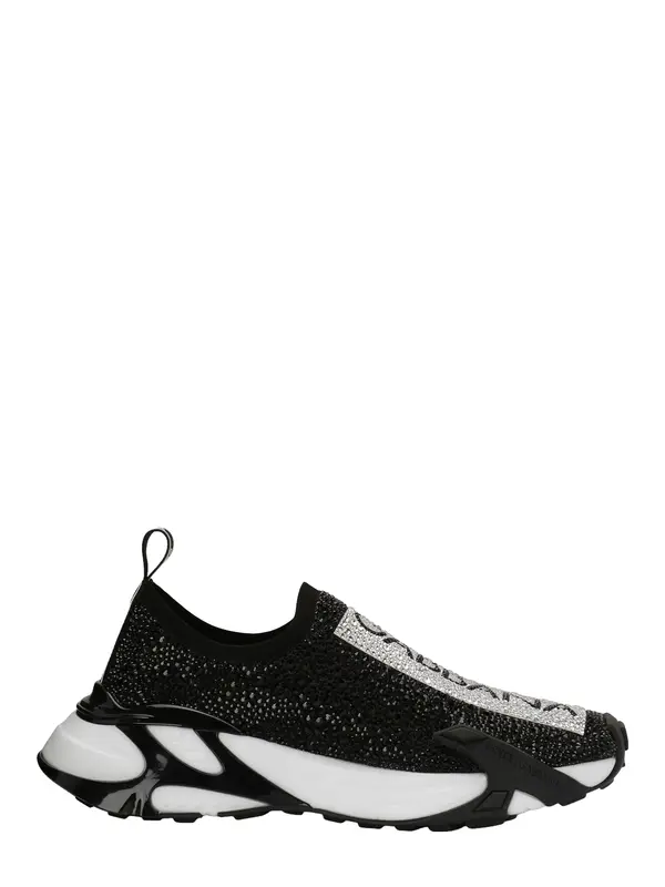 Dolce & Gabbana Fast Rhinestone-embellished Sneakers - Black