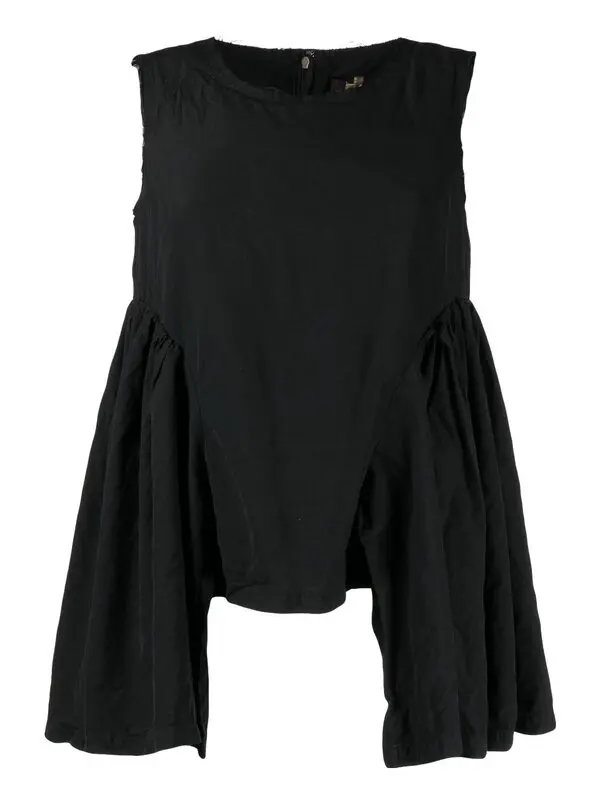 Comme Des Garçons Ruffle-detailing Sleeveless Top - Black
