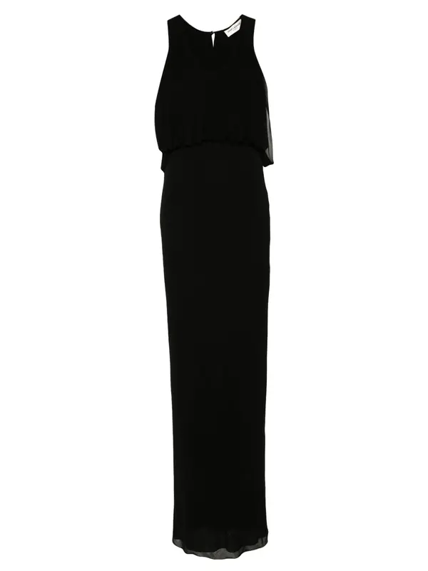 Saint Laurent Draped Maxi Dress - Black