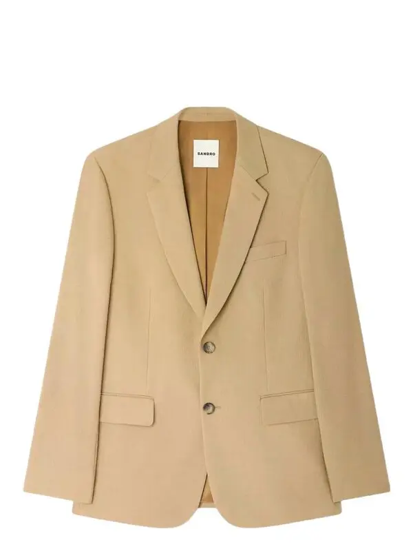 Sandro Wool Suit Jacket - Neutrals