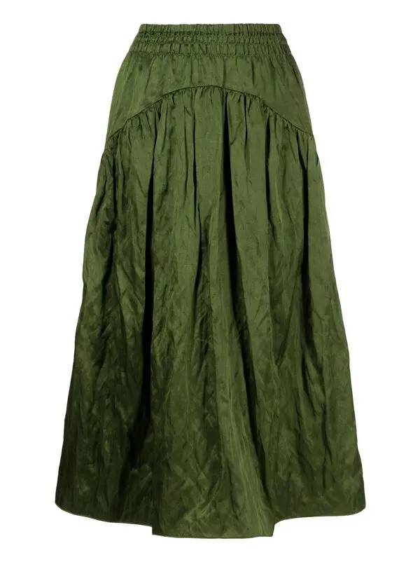 Vince Crushed A-line Skirt - Green