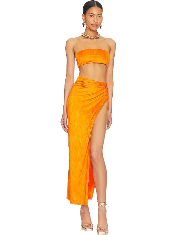 Superdown Karolyna Maxi Skirt Set - Orange