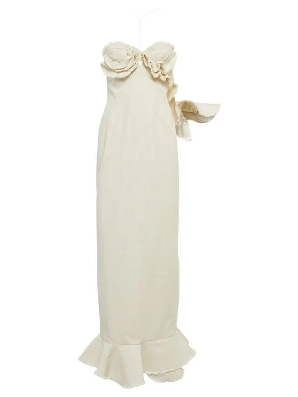 Jacquemus La Robe Artichaut Maxi Dress - White