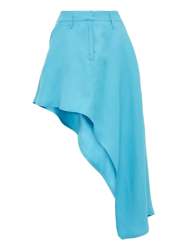 Stella McCartney Asymmetric Twill Miniskirt - Blue