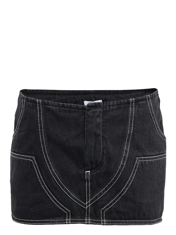 Off-White Low-rise Denim Miniskirt - Black