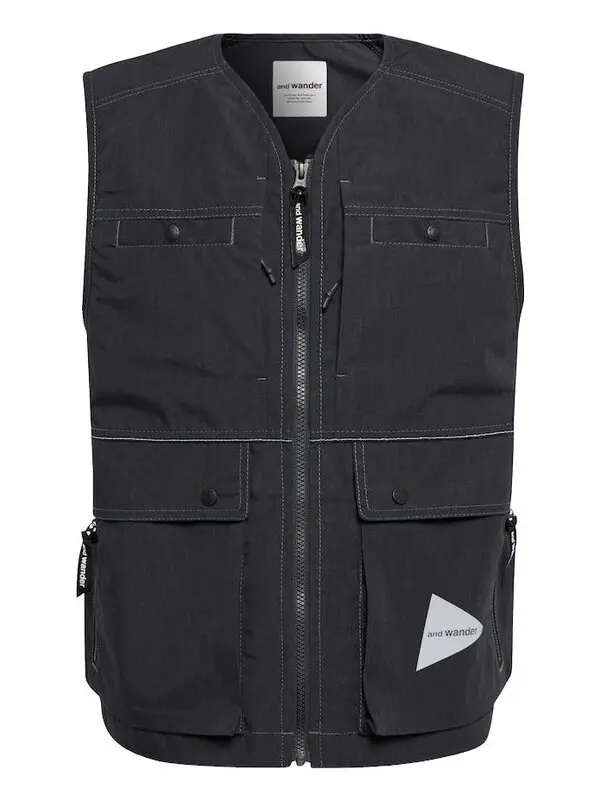 AND WANDER Zipped Vest - Grey