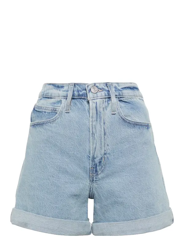 FRAME High-rise Denim Shorts - Blue