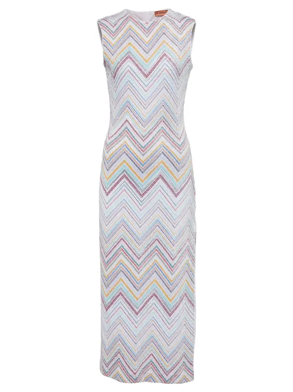 Missoni Zig-zag Bouclé Knit Midi Dress - Multicoloured