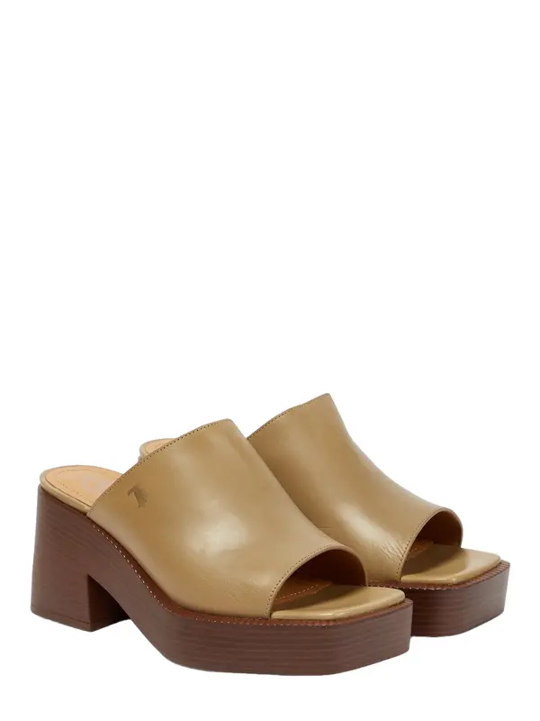 TOD'S Leather Mules - Beige