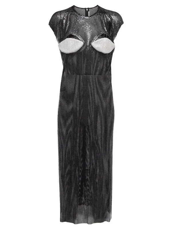 CHRISTOPHER KANE Crystal-embellished Cutout Midi Dress - Black