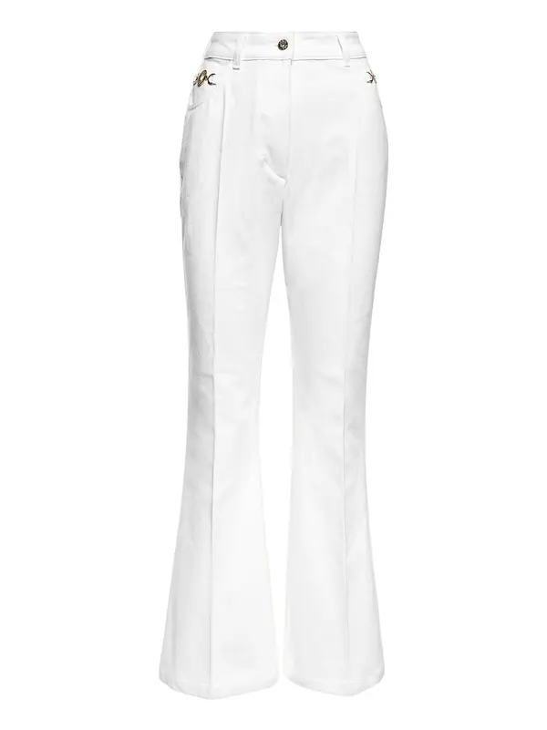 Patou Embellished High-rise Flare Jeans - White