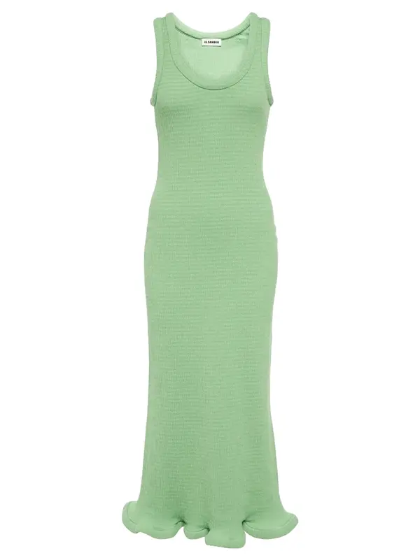 JIL SANDER Jersey Midi Dress - Green