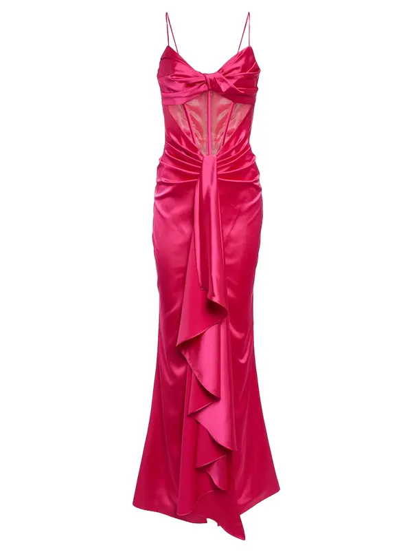 RASARIO Draped Corset Gown - Pink