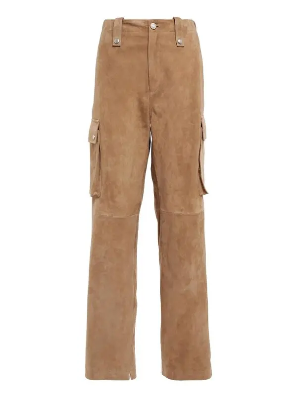 Magda Butrym Suede Cargo Trousers - Brown