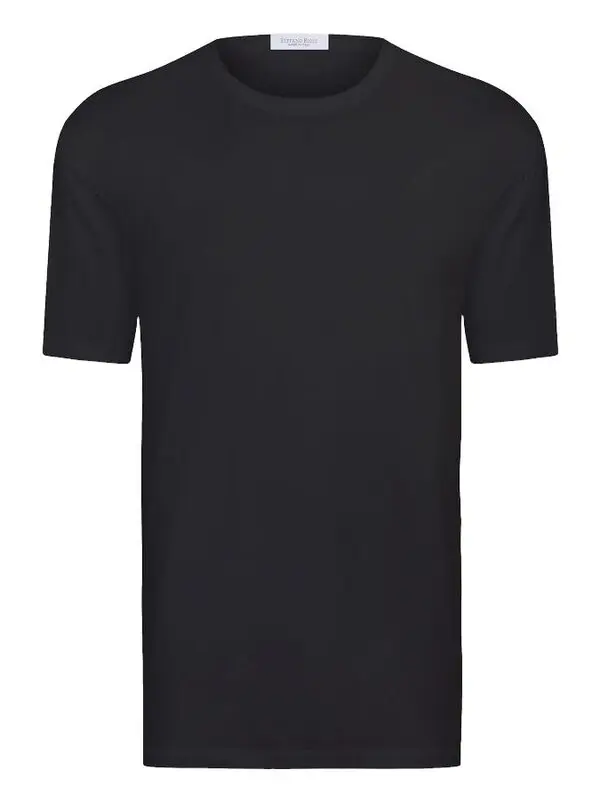 Stefano Ricci Solid Cotton Crewneck T-shirt - Jet Black