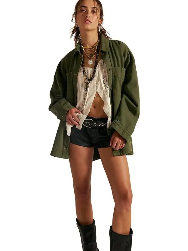 Free People We The Free Madison City Denim Jacket - Green