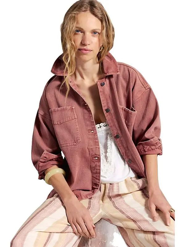 Free People We The Free Madison City Denim Jacket - Toasted Cocoa